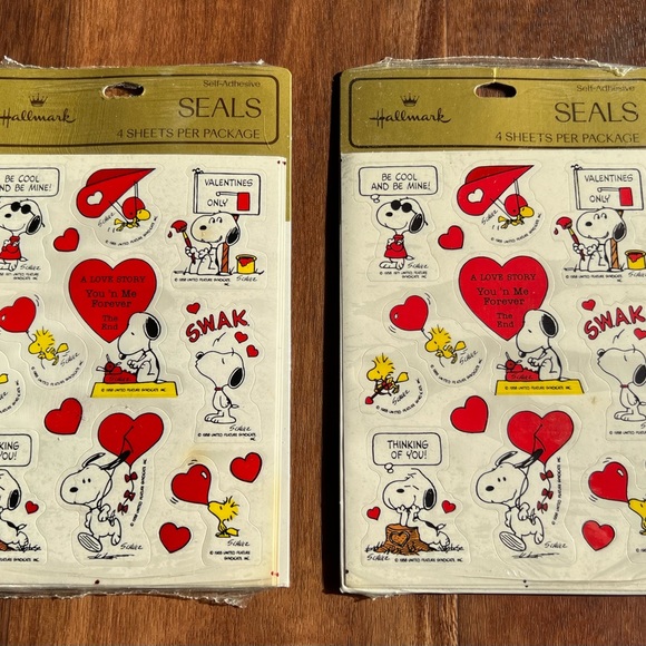 Hallmark | Other | Hallmark Snoopy Woodstock Vintage Seals Stickers ...